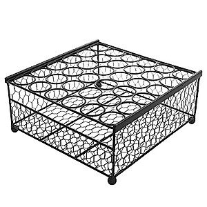 2 Tier Country Rustic Black Chicken Wire 36 Egg Display Tray and Egg Storage Box - Enjoy Fresh Eggs Daily