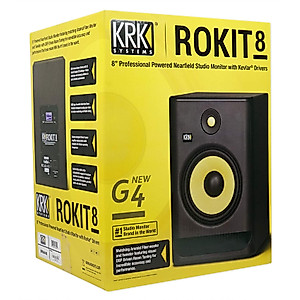 KRK RP8 Rokit 8 G4 Professional Bi-Amp 8" Powered Studio Monitor, Black (RP8G4)