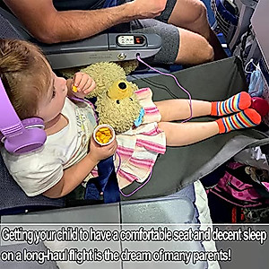 LUCKLYJONE Airplane Footrest for Kids, Toddler Travel Bed, Portable Travel Foot Rest Hammock for Flights, Baby Airplane Seat Extender, Travel Cot Essentials Accessories