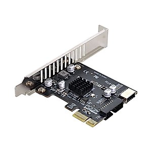 cablecc 5Gbps Type-E USB 3.1 Front Panel Socket & USB 2.0 to PCI-E 1X Express Card VL805 Adapter for Motherboard