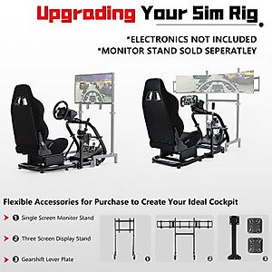 Dardoo G29 Advanced Racing Simulator Cockpit with Ergonomic Seat Fit for Logitech/Thrustmaster/Fanatec/PS5 G920 G923 T300RS T500RS TX,Adjustable Steering Wheel Stand,No Wheel,Pedal and Handbrake