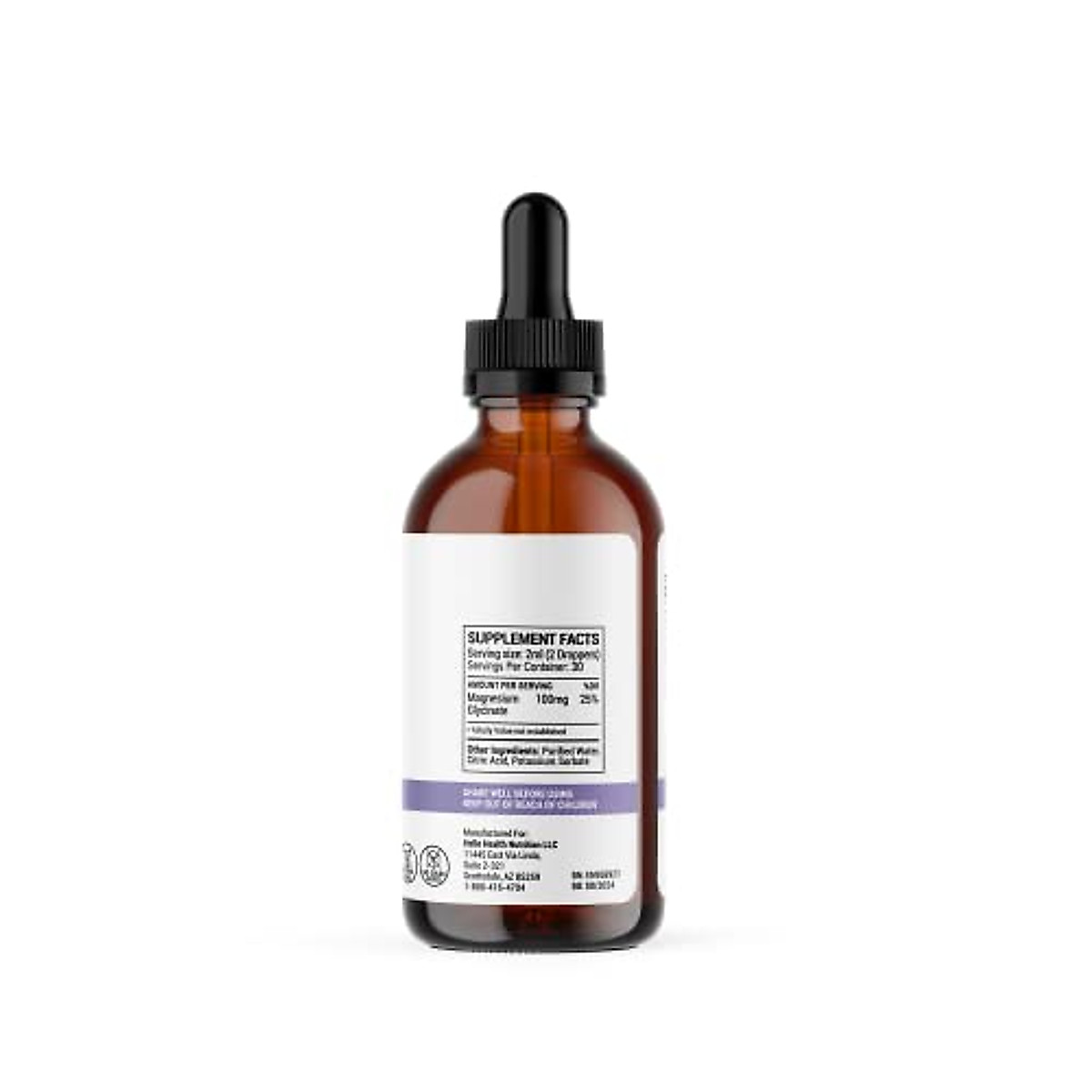 Magnesium Glycinate Liquid Magnesium Supplement Women, Men & Kids – Magnesium Bisglycinate 100 mg for Natural Calm, Stress Relief, Muscle Recovery & Joint Support – Magnesium Liquid Vitamins (30 Days)