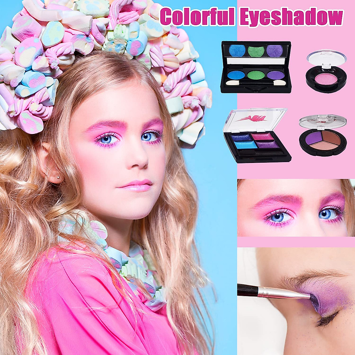 Washable Kids Makeup Girl Toys - Real Kids Makeup Kit for Girls Make Up Set for Child Toddler Children Princess Christmas Birthday Gifts Present for 4 5 6 7 8 9 10 Year Old Girls Gift