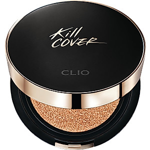 CLIO Kill Cover Fixer Cushion | Makeup Base and Fixer, Long Lasting, Full Coverage with Matte Finish for Sensitive Skin Types (0.53 oz) (4 GINGER)
