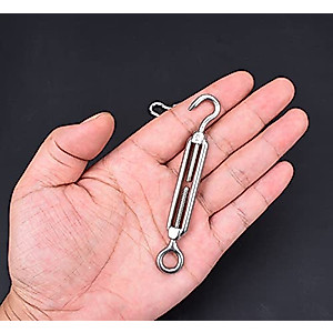 10Pcs M4 Turnbuckles,Alele Clothesline Tightener,Stainless Steel 304 Turnbuckle,Suitable for Tighten Taut Rope (M4 Turnbuckles 10 Pack New)