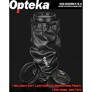 Opteka 420-800mm (w/ 2X- 840-1600mm) f/8.3 HD Telephoto Zoom Lens for Canon 90D, 80D, 77D, 70D, 60D, 50D, 7D, 6D, 5D, T7i, T7s, T7, T6s, T6i, T6, T5i, T5, T4i, T3i, SL3, SL2, SL1 Digital SLR Cameras