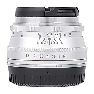 Camera Lens Portable Mirrorless Camera Lens 25mm F1.8 Multi-Layer Coating Mirrorless Camera Lens EF-M/EOSM Mount for Canon M2/M3/M5/M6/M10/M100/M50(Silver)