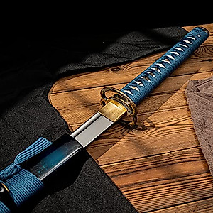 DISPATCH Handmade Samurai Sword, 40 inch 1060 High Carbon Steel, Damascus Steel, Forged Samurai Sword, Full Tang Dynasty, Clay Tempered