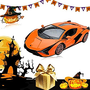 ZMZ Lamborghini Remote Control Car,1:14 Scale Lamborghini SIAN Toy Car Officially Licensed Fast Rc Cars with Open Door Led Light 2.4Ghz Model Car for Adults Boys Girls Birthday Ideas Gift(Orange)