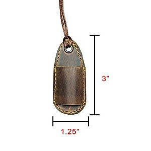 Hide & Drink, Leather_Lanyard Pen Holder, School & Office Supplies, Bookworm Accessories, Handmade Includes 101 Year Warranty :: Bourbon Brown