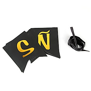 INNORU Feliz Cumpleaños Banner - Happy Birthday Banner Black and Gold Birthday Party Decoration Supplies