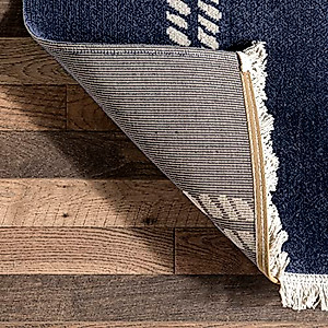 nuLOOM Ida Coastal Ropes Indoor/Outdoor Fringe Area Rug, 8' x 10', Blue