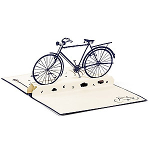Paper Spiritz Retro Bicycle Pop up Cards Birthday, 3D Mother's Day Cards, Anniversary Thank You Wedding Greeting Card for Husband Father Brother, with Envelopes All Occasions