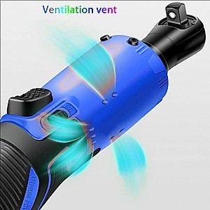 ZhanGe Cordless Ratchet Wrench 3/8 Inch Impact Wrench Electric Cordless Wrench 12V 40Nm 2X Battery+Charger