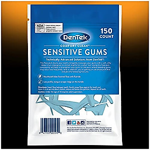 DenTek Comfort Clean Sensitive Gums Floss Picks, Soft & Silky Ribbon, 150 Count, 3 Pack