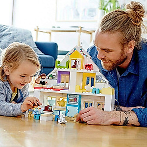 LEGO DUPLO Town Modular Playhouse 10929 Dollhouse with Furniture and a Family, Great Educational Toy for Toddlers (130 Pieces), Multicolor