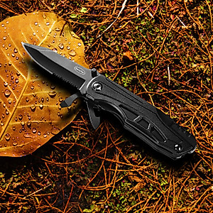 RoverTac Pocket Knife Multi Tool Tactical Knife Multitool Knife with Scissors Bottle and Can Opener Fire Starter Whistle Screwdriver Perfect for Camping Hiking Survival Christmas Gifts for Men Dad
