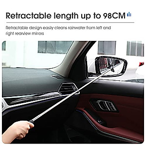 Saterkali Rearview Mirror Retractable Wiper with Double-Layer Brush Head, Portable Cleaning Car Rearview Mirror Rain Remover for Car Windshield, Window, Mirror, Glass Door Pink