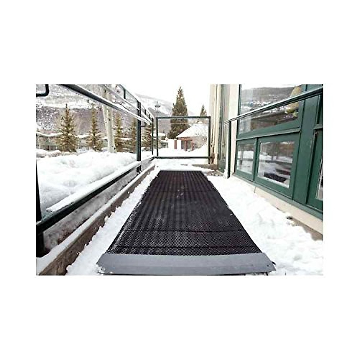 Cozy Products Ice-Away Heated Mat, Non-Slip Waterproof Mat for Outdoor Use, Snow Melting Rubber Mat, Includes a 15' Power Cord, 240-Watt, Black