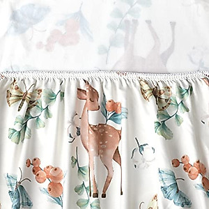COSMOPLUS Stretch Pack n Play Sheets 2 Pack, Mini Crib Sheets Sets Fitted Pack and Play Sheets Playard Sheets Ultra Stretchy Soft,Butterfly Deer