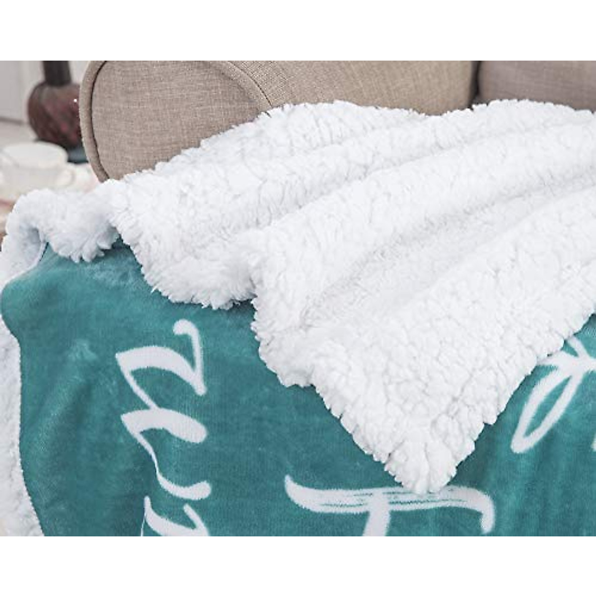 Christian Throw Blanket Religious Gifts with Faith Hope Love Messages for Christian Gifts for Women | Inspirational Fluffy Blankets | Snuggly Soft and Cozy Blanket Christian Decor | 50" X 60" Teal