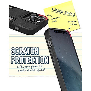 Smartish iPhone 13 Pro Wallet Case - Wallet Slayer Vol. 2 [Slim + Protective] Credit Card Holder with Kickstand - Black Tie Affair