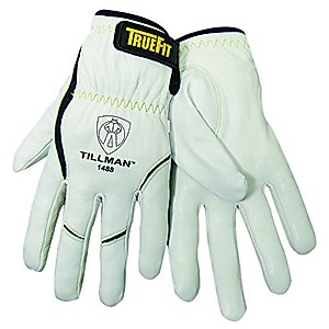 John Tillman 1488 XL True Fit X-Large Top Grain Kevlar/Goatskin Super Premium Grade TIG Welders' Glove, Elastic Cuff, V Design Thumb/Hook/Loop Closure, English, 30.68 fl. oz., Plastic, 1 x 11.2 x 4.4