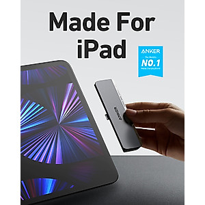 Anker USB C Hub for USB-C iPad, 541 USB-C Hub (6-in-1) with 4K HDMI Port, Multi-Function USB-C Port, SD and microSD Card Slots, for iPad Pro 5th Gen / iPad Air 5th Gen / iPad Mini 6th and Later (Gray)