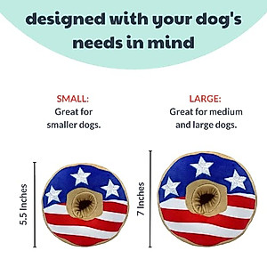 Huxley & Kent H&K for Dogs Power Plush | Stars & Stripes Donut (Small) | 4th of July Funny Dog Toy | Dog Toy with Squeaker | Dog Gift | Fun, Durable, and Safe | Squeaky Dog Toy