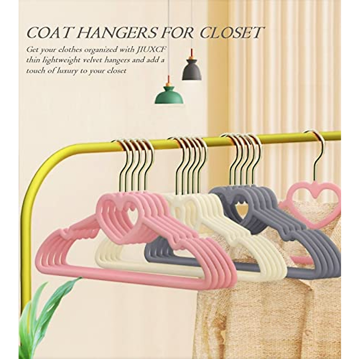JIUXCF Velvet Hangers 20 Pack, 16" Non Slip Adult Hangers, Slim Clothes Hanger with 360 Degree Swivel Hook - Durable & Cute for Coats, Shirts, Dress (Mix Color)