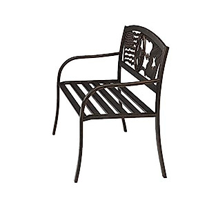 Leigh Country Flags Over Texas Metal Bench