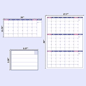 Large Dry Erase Calendar for Wall - 3 Month Vertical Wall Calendar, Blank Reusable Monthly Quarterly Calendar Planner Undated, 27.8" x 41" Whiteboard Calendar, Laminated Organizer for Home, Office