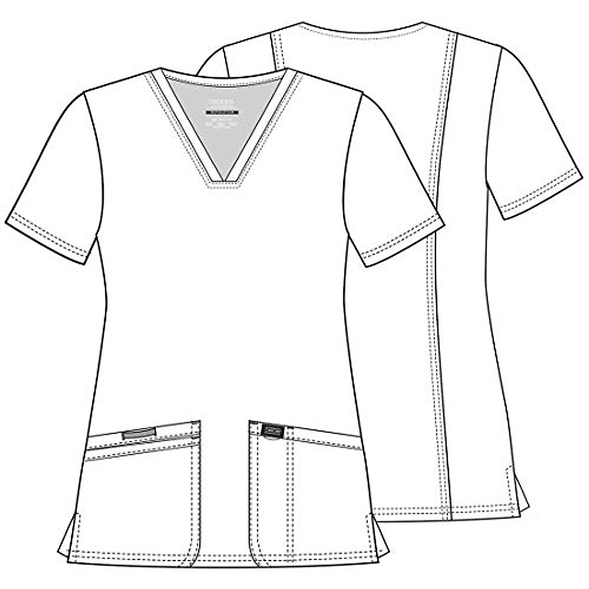 V-Neck Scrubs for Women Workwear Revolution, Soft Stretch, Easy Care WW620, L, Black