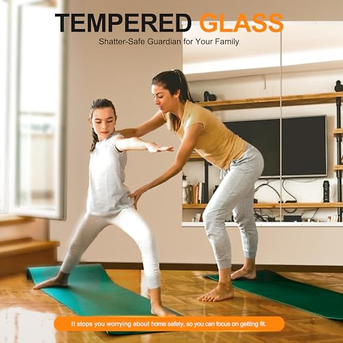 Home Gym Mirror, Large Full Body Mirror for Yoga, Fitness, 48''x24''x2PCS, Glass Frameless Mirror for Wall Mounted, Wall Mirror for Home Gym, Garage, Bedroom, Bathroom (White - 48'' x 24'' - 2PCS)