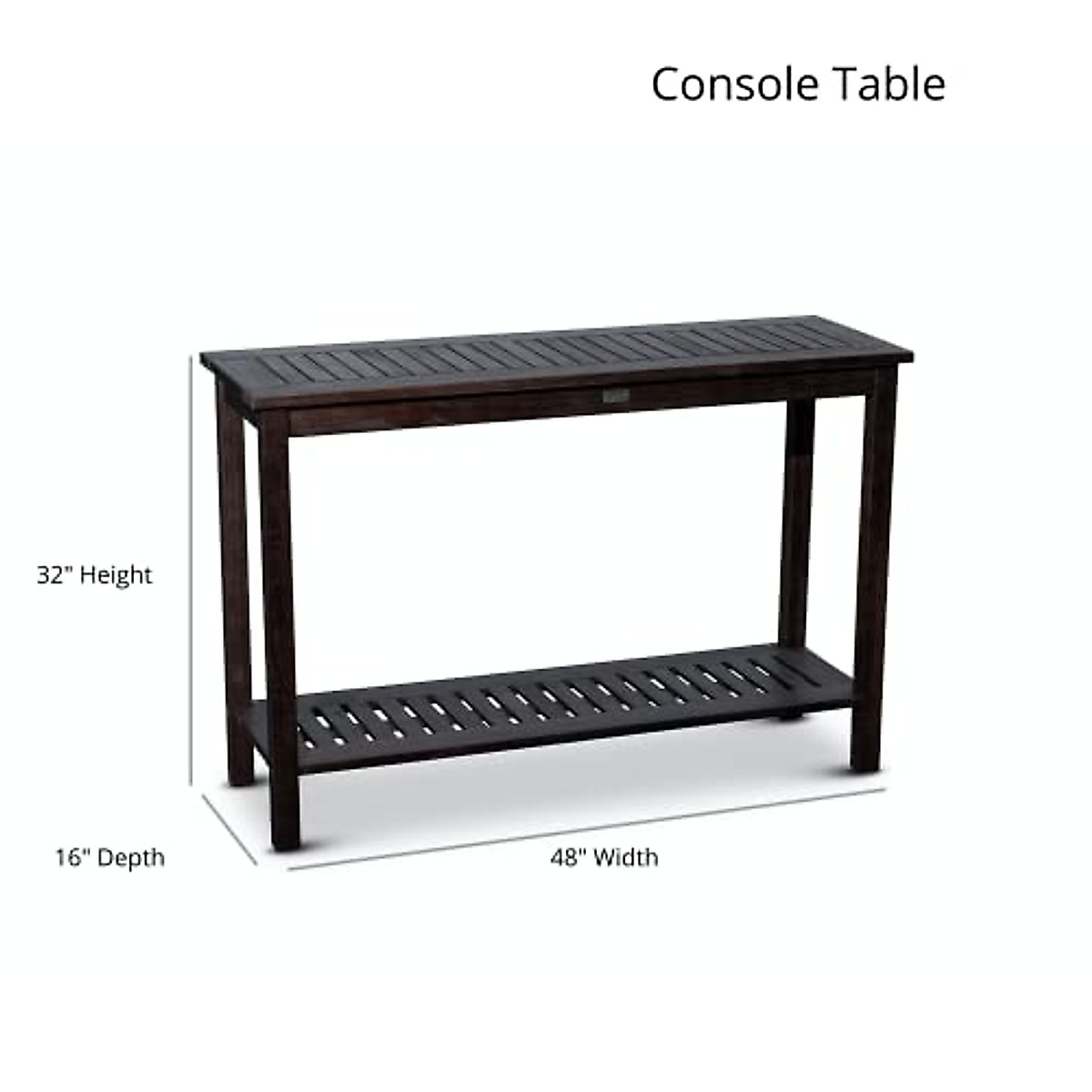 DTY Outdoor Living Longs Peak Eucalyptus Console Table, Espresso