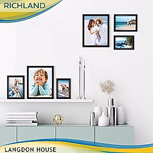 Langdon House 4x6 Picture Frames Set (Black, 6 Pack) Distinguished Edging for Classic Style, Richland Collection