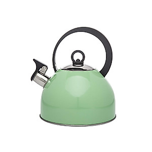 Godinger Studio Hot Water Tea Kettle, Stainless Steel Tea Pot with Whistle - 2.5L, Mint