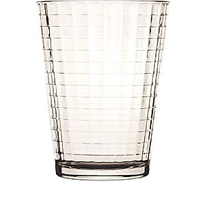 Circleware Matrix Juice Drinking Glasses, 4 piece Set, Heavy Base Tumbler Beverage Ice Tea Cups, Home & Kitchen Entertainment Glassware for Water, Milk, Beer, Whiskey Bar Decor, 7 oz, Clear