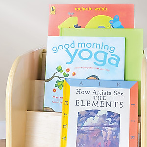 Guidecraft EdQ Reading Nook - Natural: Wooden Multi-Purpose Storage Bookcase and Toy Organizer; Kids' Birch Plywood Bedroom and Classroom Furniture