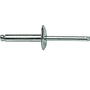 Large Flange Pop Rivets 1/4" x 3/4" All Steel Large Dome Head Blind 8-12 Gap .626" - .750" Quantity 25 by Fastenere