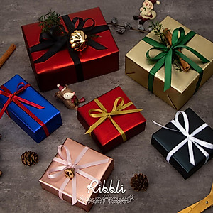 Ribbli Black Satin Ribbon Double Faced Satin 1/2 inch x Continuous 50 Yards-Black Ribbon for Gift Wrapping Crafts Wedding Decoration Bows Bouquet Floral Arrangement