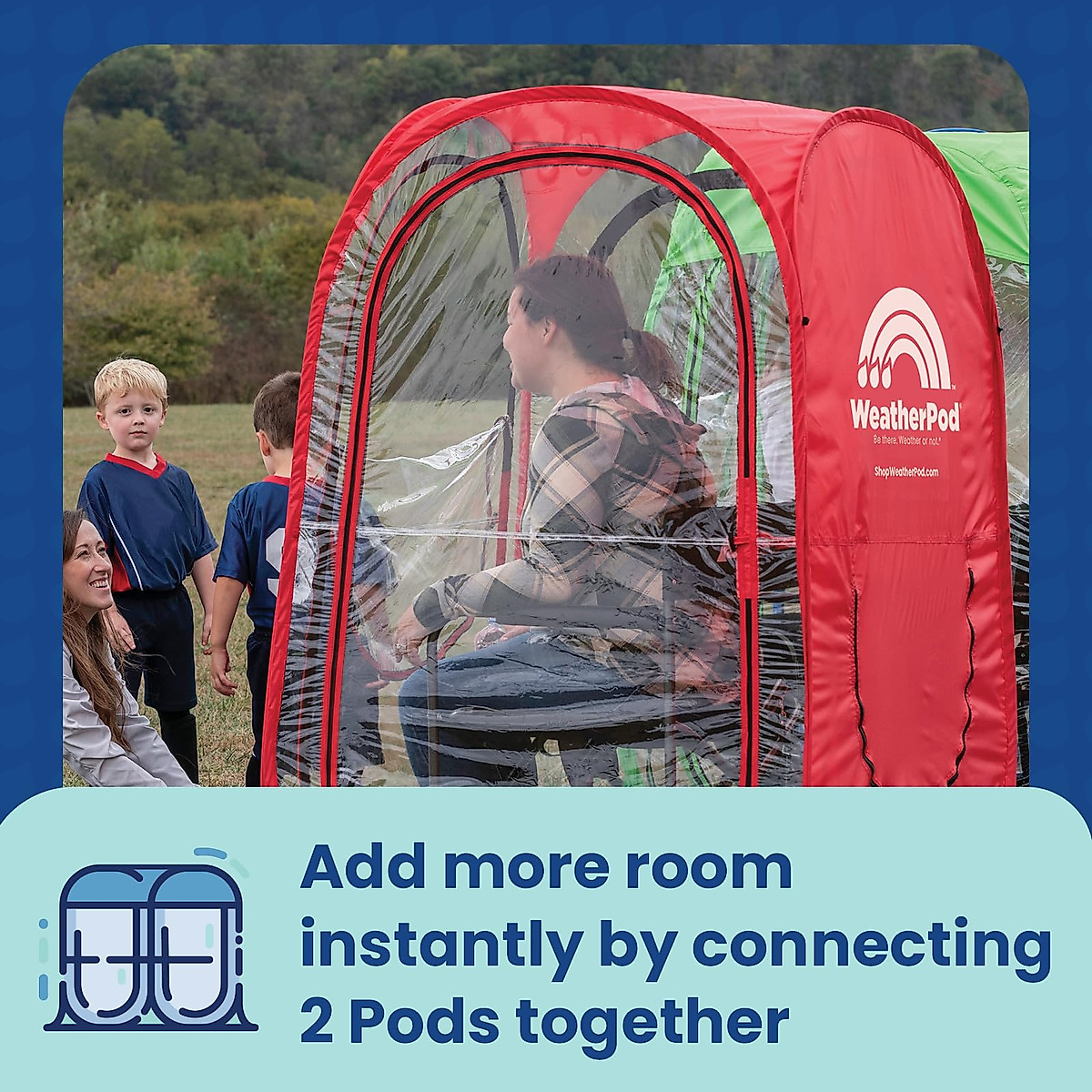 WeatherPod Large 1-Person Pod – Pop-Up Weather Pod, Protection from Cold, Wind and Rain - Black