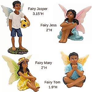 PRETMANNS Fairy Figures for Fairy Garden - Fairy Garden Accessories - Boy & Girl Fairies - Cute Sitting Garden Fairy Figurines with Fairy Garden Supplies for Miniature Fairy Garden