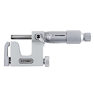 Accusize Industrial Tools 0-1'' x 0.0001'' Multi Anvil Micrometer in Fitted Box, P101-S100