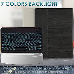 Wineecy Backlit Keyboard Case for Microsoft Surface Go 4 2023 /Go 3 2021 /Go 2 2020 /Surface Go 2018 Tablet,7 Colors Backlight Magnetic Detachable Wireless Keyboard with Premium PU Cover Case