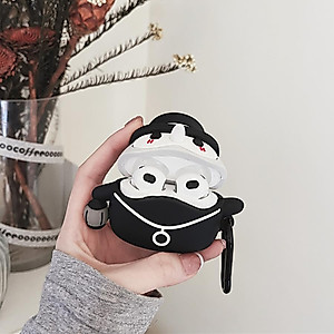 HooYiiok Airpod Case 2nd Generation,Cute Airpod Case 1st Generation Luminous Beak Doctor Design,Cool Kawaii Airpods Cases Cover with Keychain for Women Men (Black 1st/2nd Case)