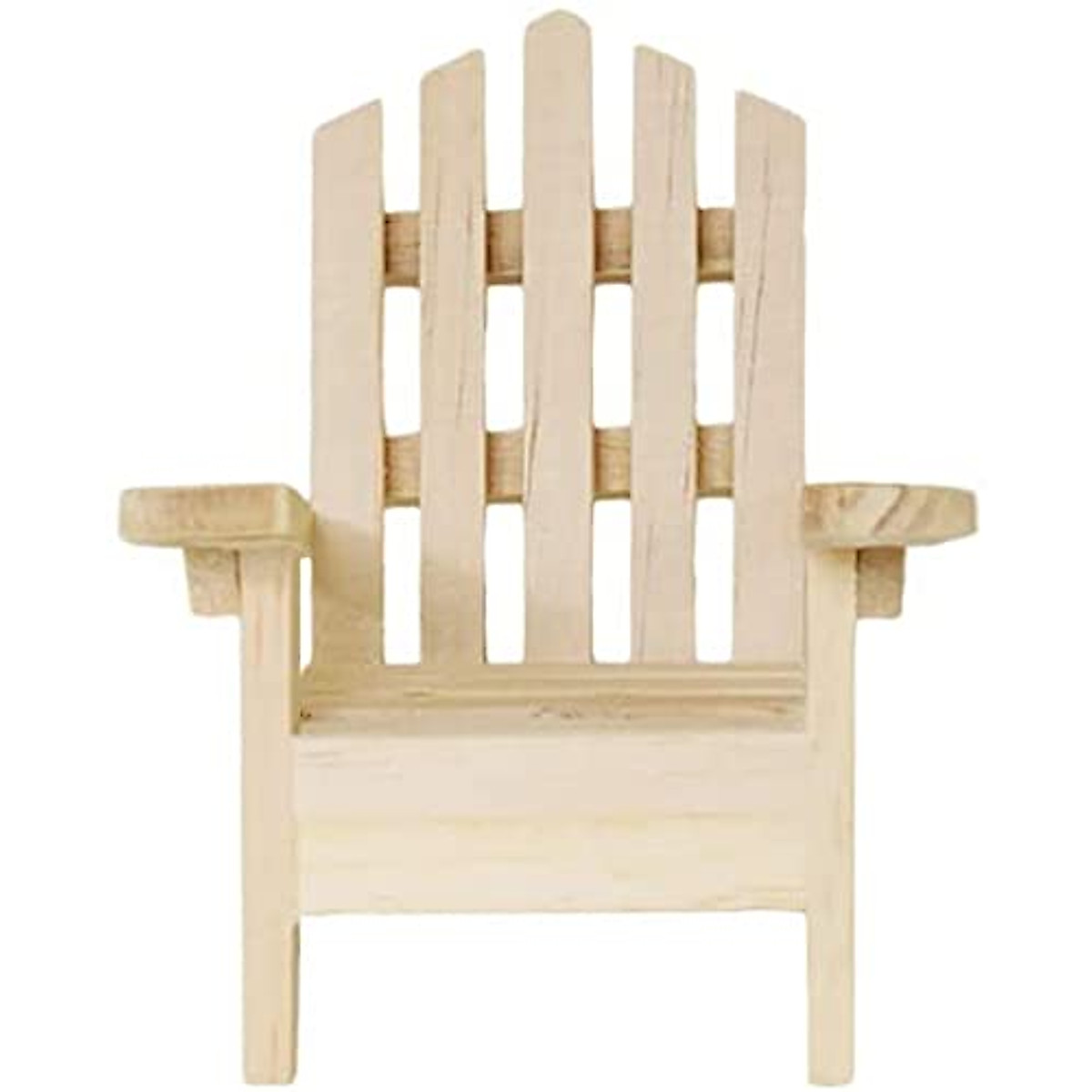 Multicraft Beach Adirondack Chair Miniature Wood for Dollhouses, Displays, Crafting, & DIY - 5 Inches - Set of 4, Brown, Medium