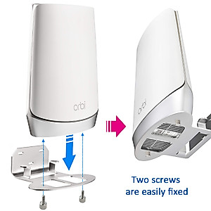 PETIMETI Wall Mount for Netgbear Orbi WiFi 6 Router with Sturdy Metal Stand Compatible Orbi WiFi 6 Router RBK753 RBK852 RBK853 RBS750 RBK752 RBK850 RBS750 RBS751(2 Pack)