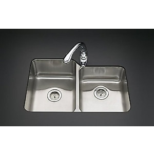 KOHLER K-3177-NA Undertone Large/Medium Undercounter Kitchen Sink, Stainless Steel
