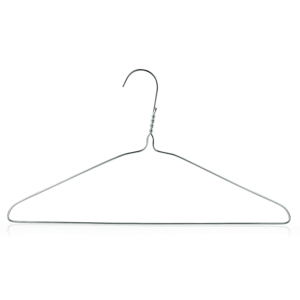HANGERWORLD Silver Wire Metal Hangers Heavy Duty 20 Pack, 16 Inch 10 Gauge Strong, No Shoulder Bump Coat Hanger Style